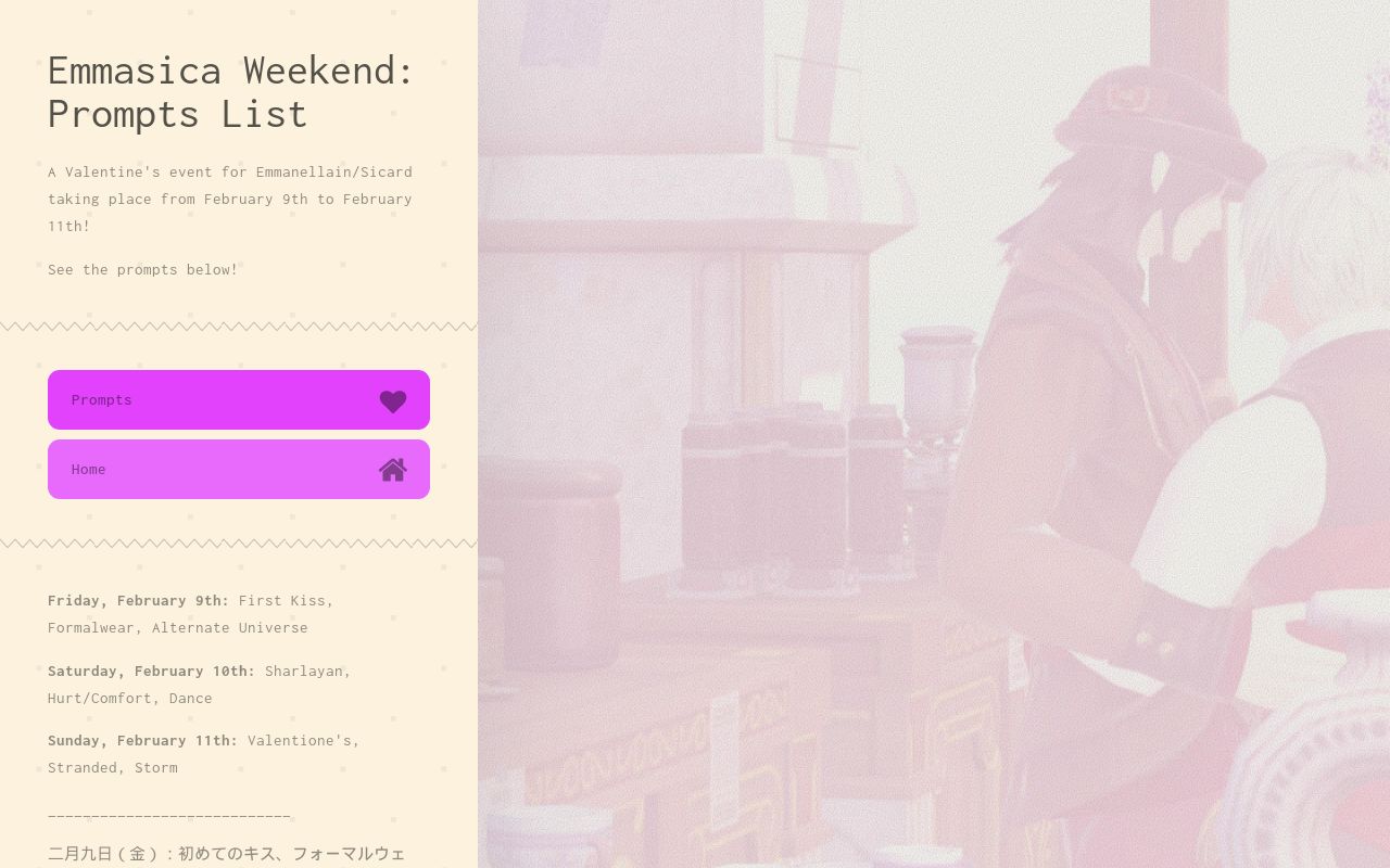 Emmasica Weekend Prompts List